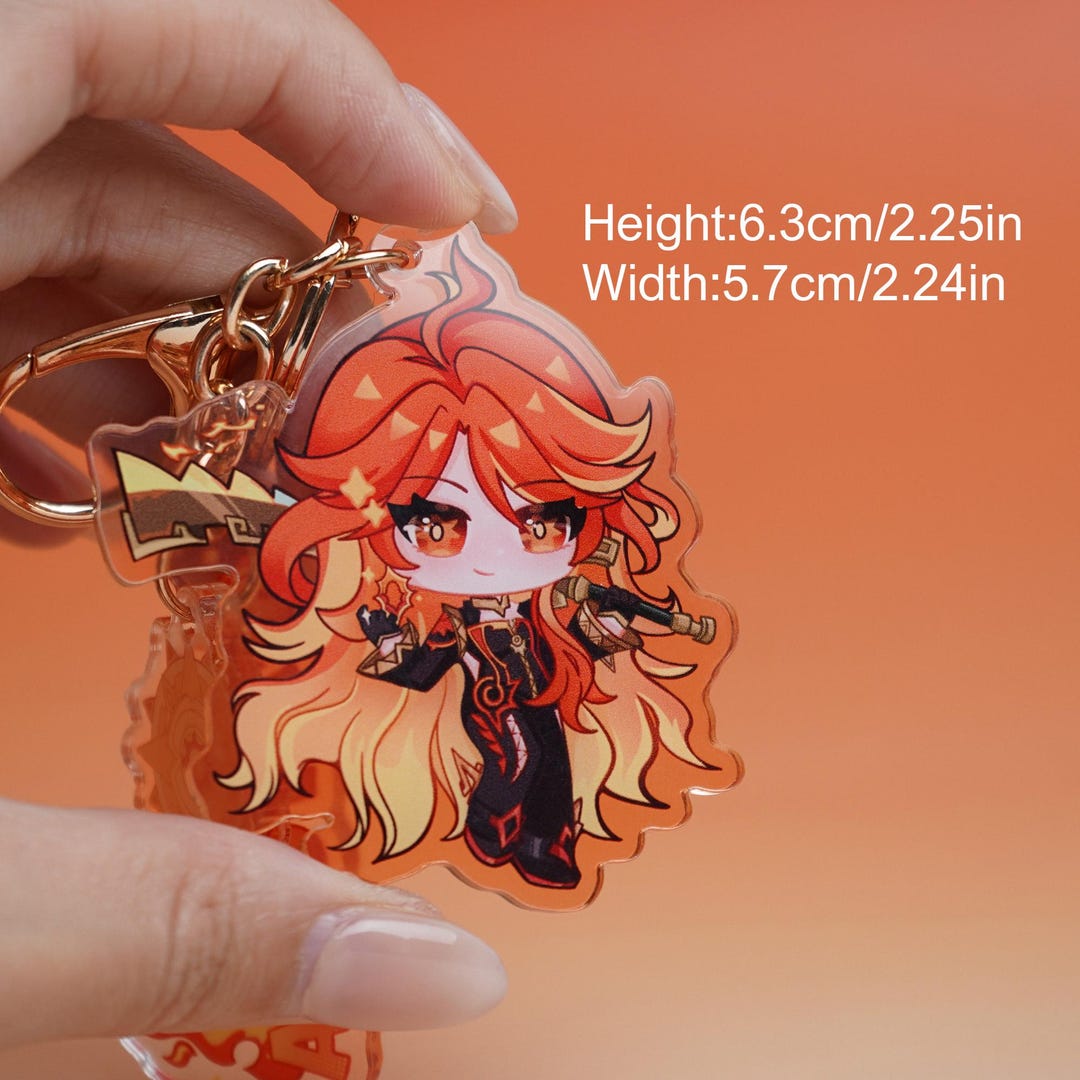 Genshin Impact 4th Anniversary Mavuika Pyro Archon Original Keychain ...