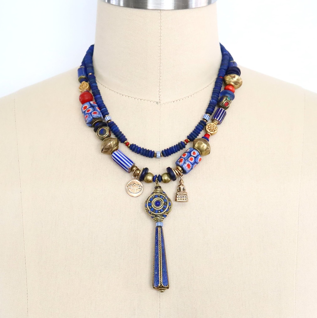 Lapis Necklace Set, Unique Statement Jewelry, by Mystic Pieces - Etsy