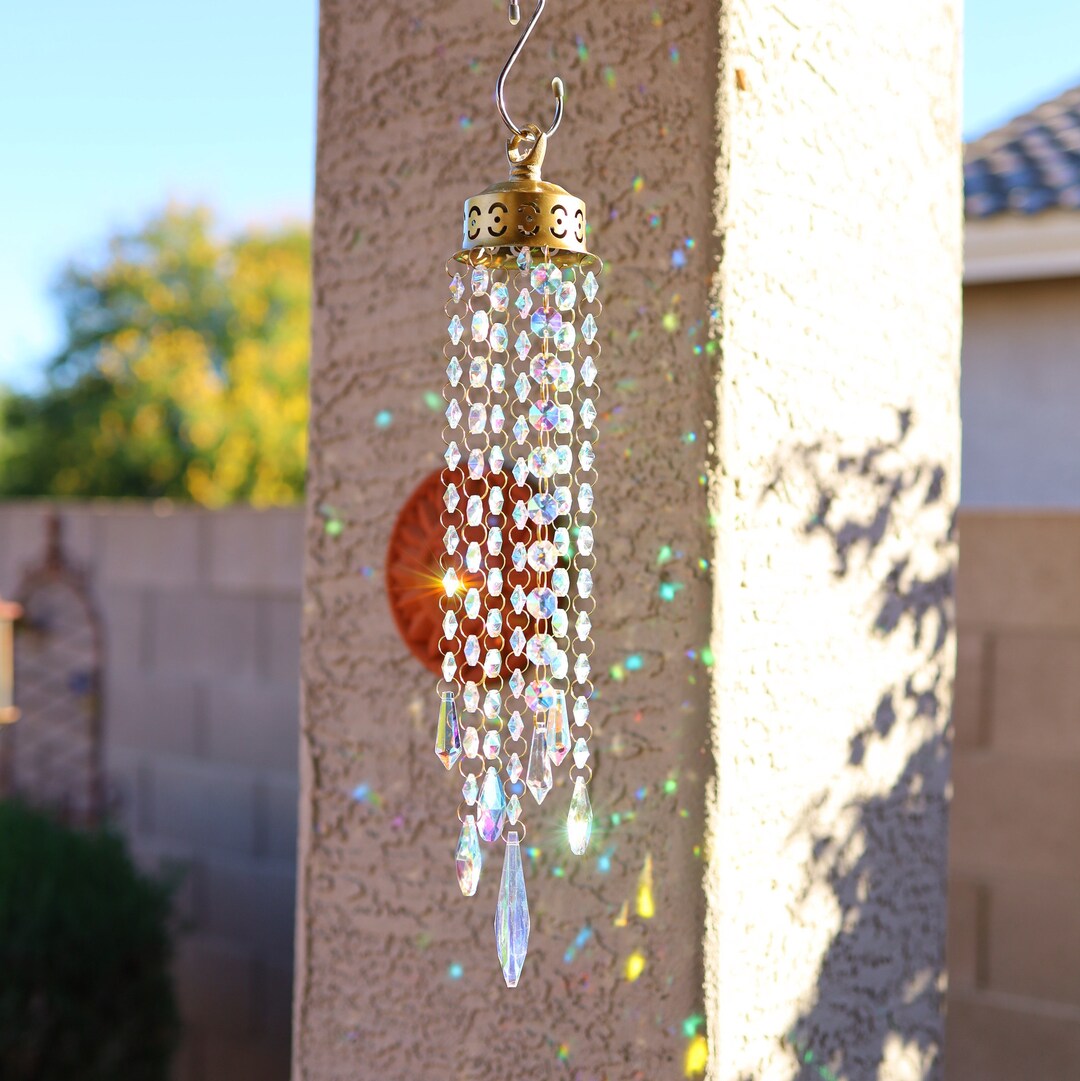 Crystal Sun Catcher, Patio Decor, Prism Suncatcher, Window Sun Catcher ...
