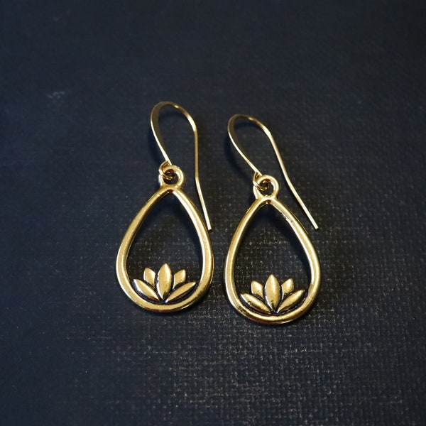 Lotus Earrings - Etsy