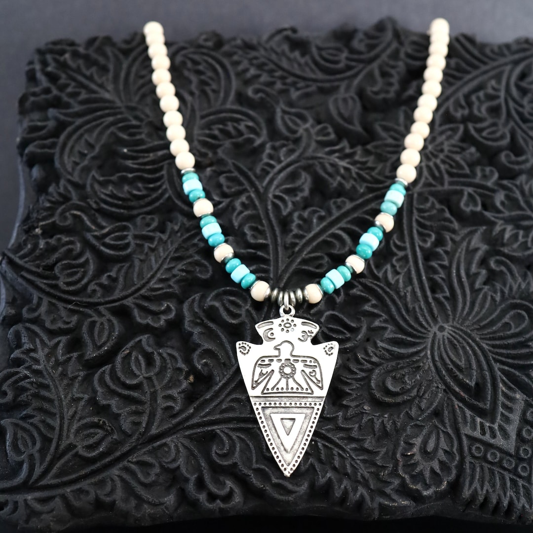 Thunderbird Turquoise Necklace, Southwestern Jewelry, Mystic Pieces - Etsy
