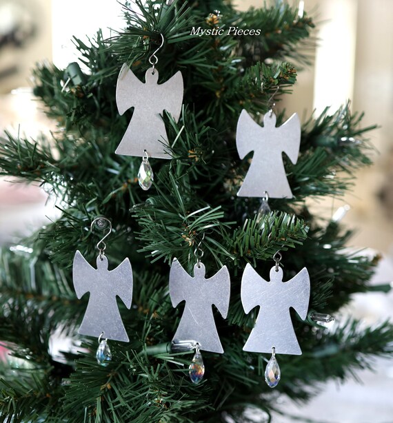 Angel Crystal Ornament Angel Ornaments Silver Christmas | Etsy