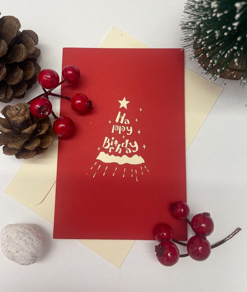 Red 3D Pop-up Birthday Card | Handmade Personalized Birthday Card for ...