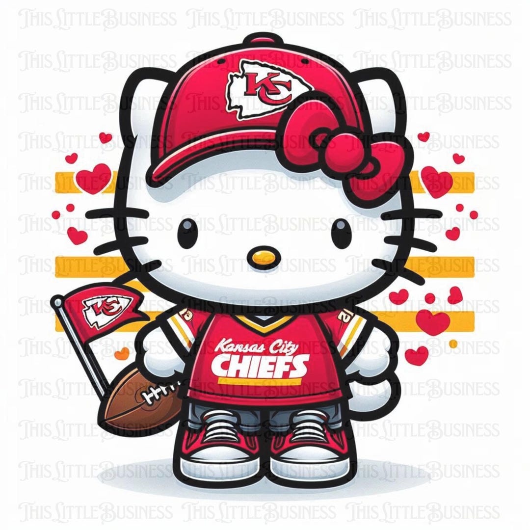 Hello Kitty in KC Chiefs Fan Gear PNG Digital Download - Etsy