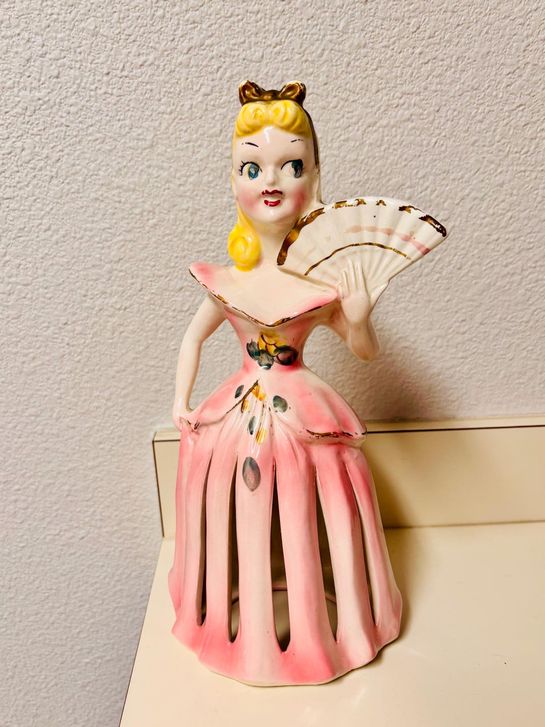 Kreiss & Company Vintage 1950s Ceramic Lady Napkin and Candle Holder - Etsy