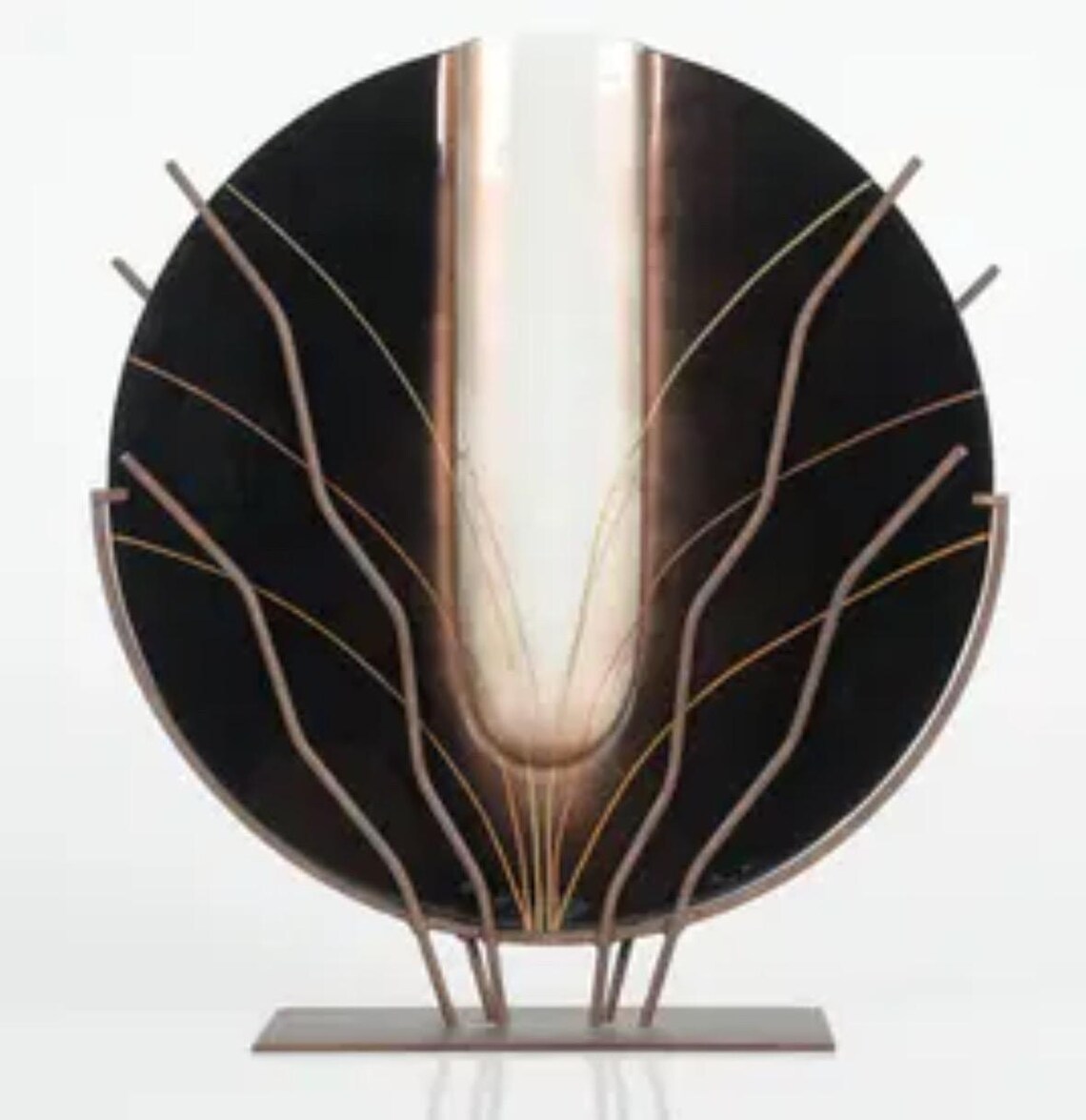 Vase Art Mark Hines Creations Art Glass Slumped Vase Black Marble ...