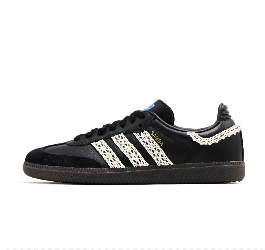 Custom Samba Lace Ruff in Black Custom Adidas Samba Custom Kicks ...