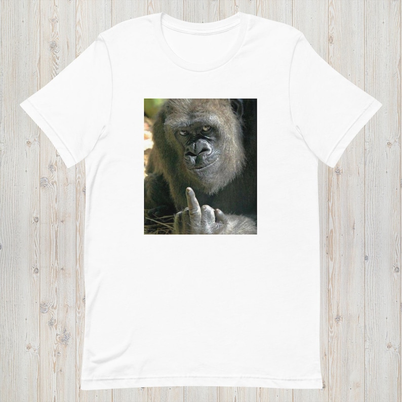 Gorilla Flipping off Middle Finger Shirt, Gorilla Shirt, Middle Finger ...