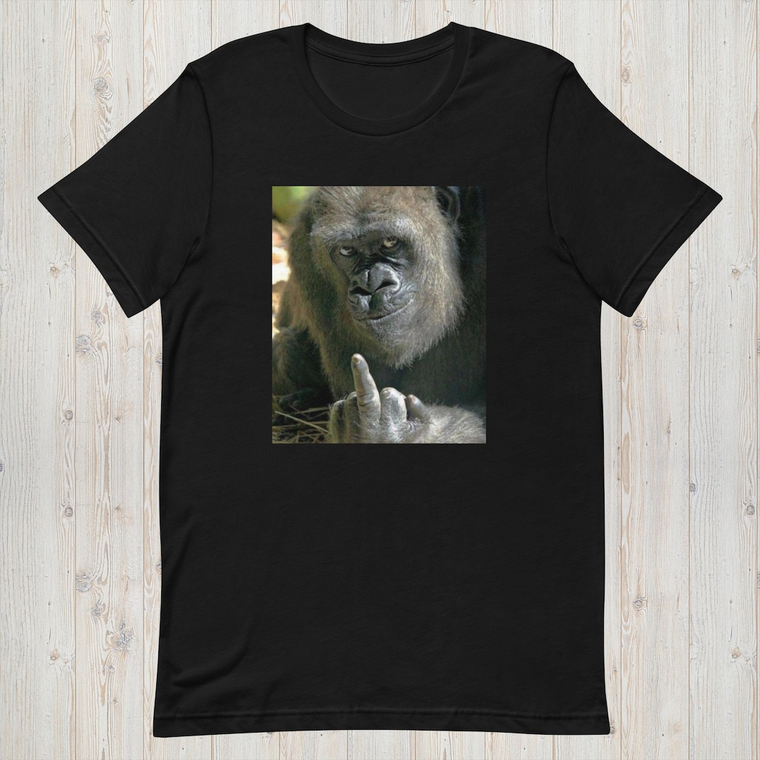 Gorilla Flipping off Middle Finger Shirt, Gorilla Shirt, Middle Finger ...