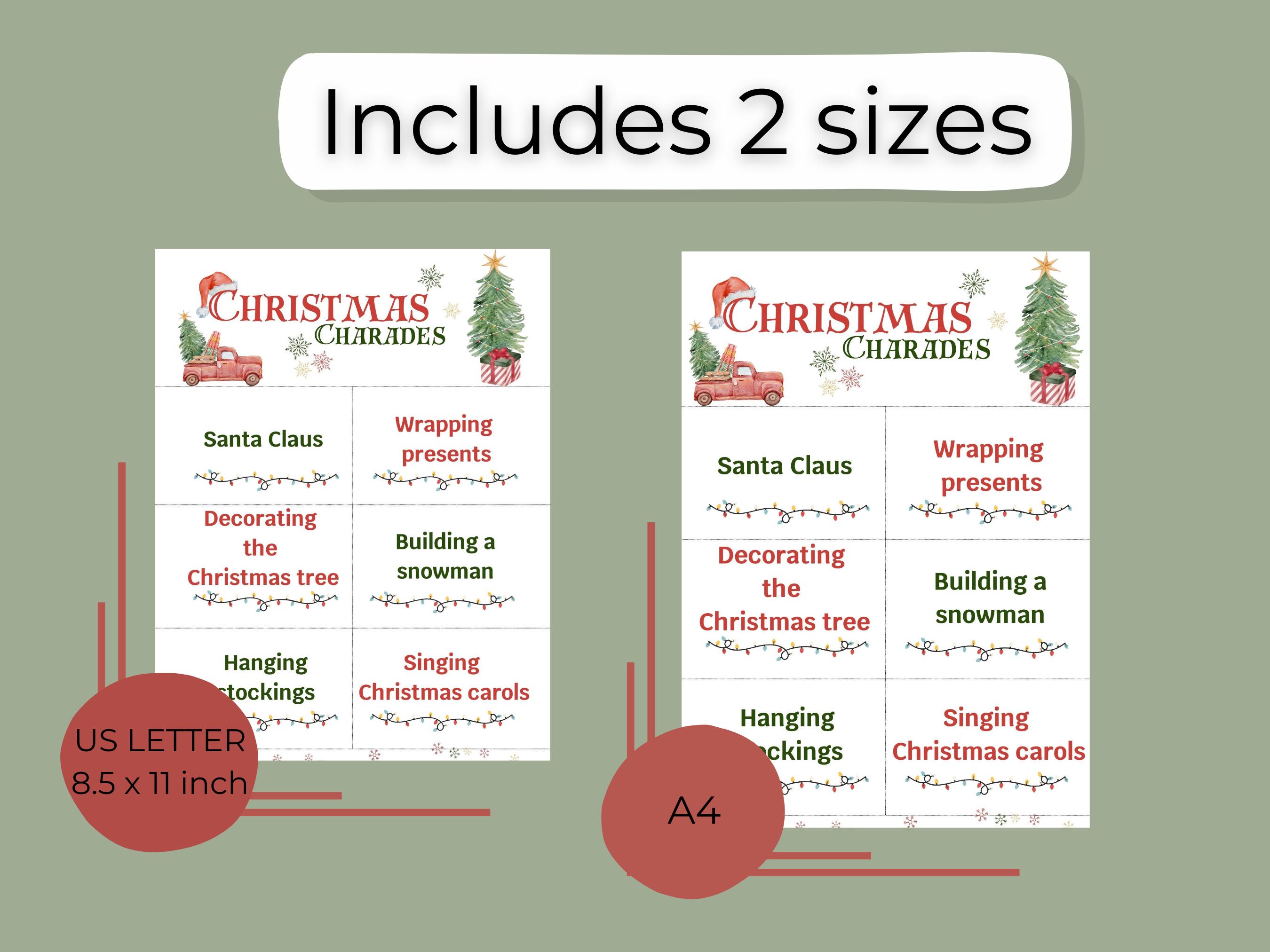 Charades: Christmas Themed - 70 Charades Cards for a Fun and Festive ...