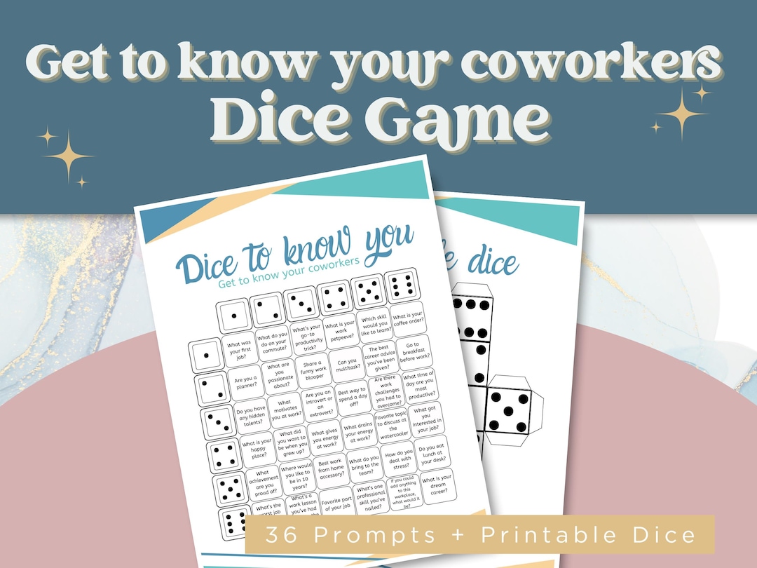 Team Building Dice Game: Get to Know Your Coworkers (printable) - Etsy