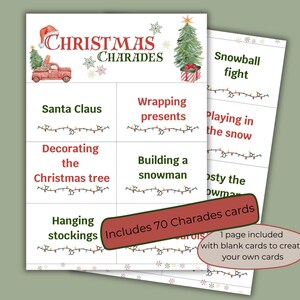 Charades: Christmas Themed - 70 Charades Cards for a Fun and Festive ...