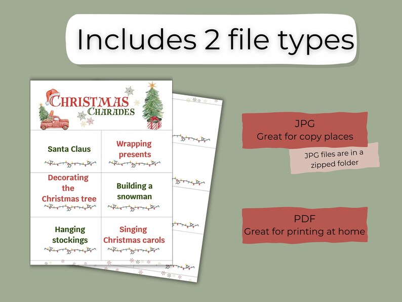 Charades: Christmas Themed - 70 Charades Cards for a Fun and Festive ...