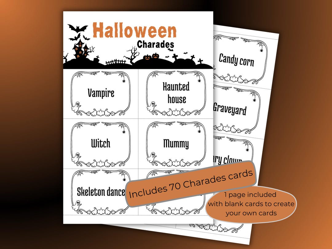 Charades: Halloween - 70 Cards - Ideal for Spooky Parties & Trick-or ...