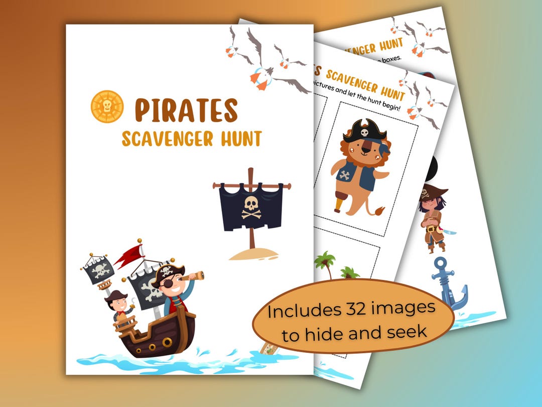 Scavenger Hunt: Pirates treasure Hunt Game 32 Adventure Cards Exciting ...