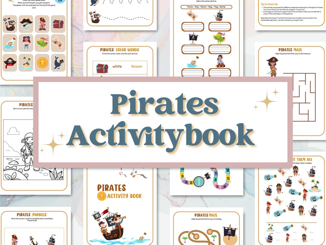 Pirates Activity Book: Printable Coloring, Mazes, Games (digital ...