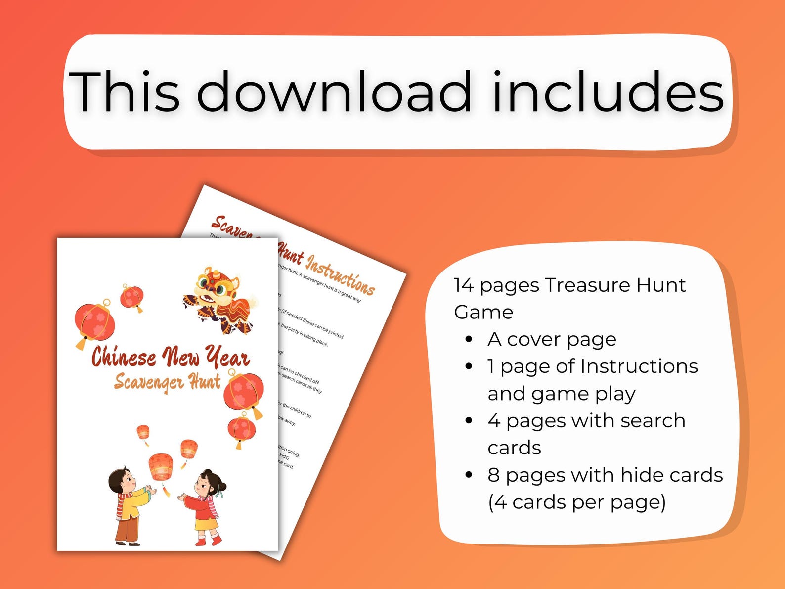 Printable Chinese New Year Scavenger Hunt – 32 Fun Images to Hide and ...