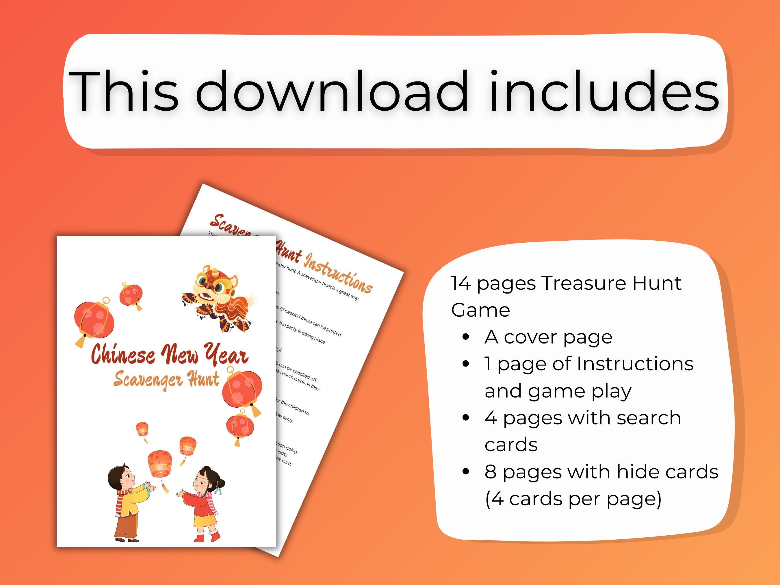 Chinese New Year Scavenger Hunt Game: 32 Fun Images (digital Download ...