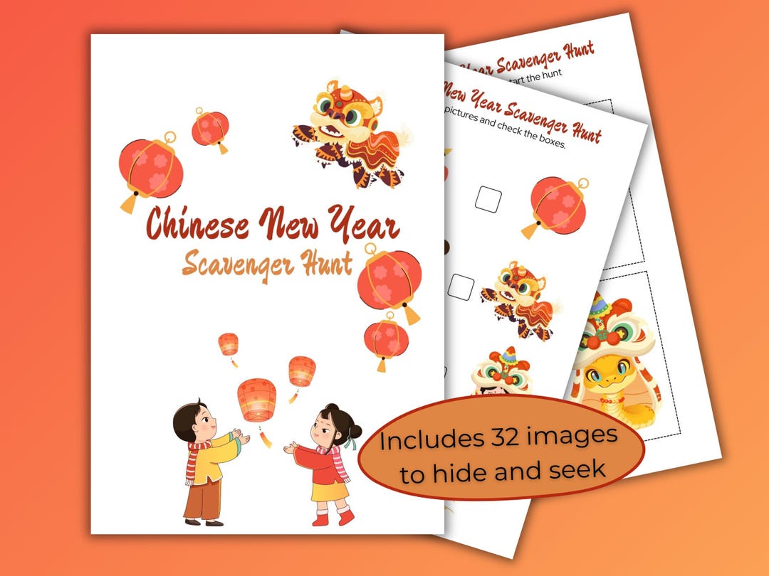 Printable Chinese New Year Scavenger Hunt – 32 Fun Images to Hide and ...