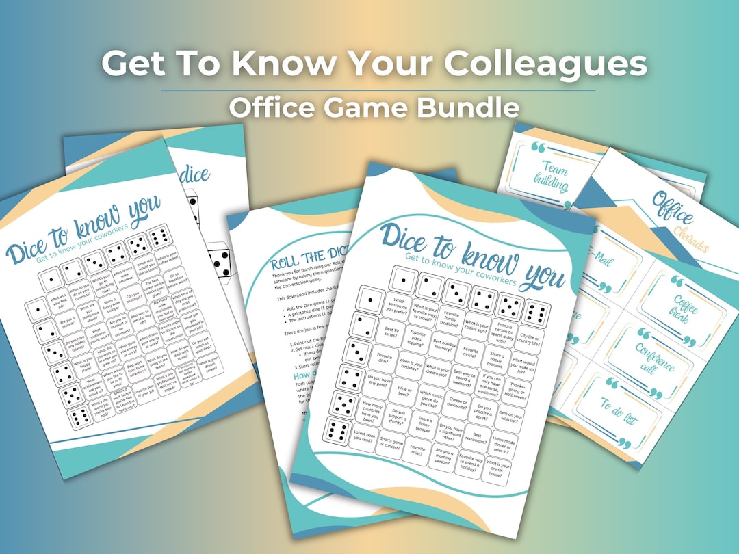 Get to Know Your Coworkers - Game Bundle: 2 Dice Games & A Game of ...
