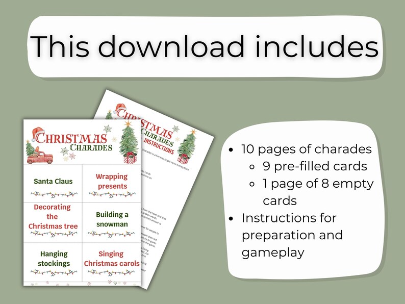 Charades: Christmas Themed - 70 Charades Cards for a Fun and Festive ...
