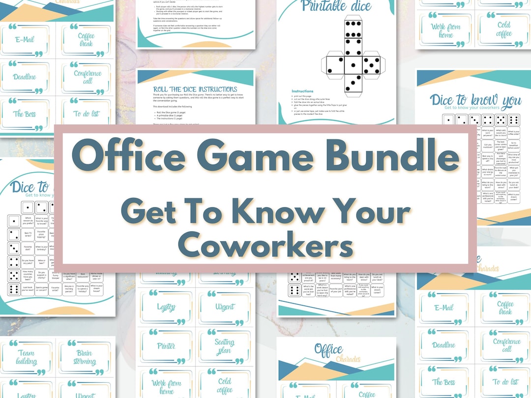 Printable Get to Know Your Coworkers Game Bundle | Office Icebreaker ...