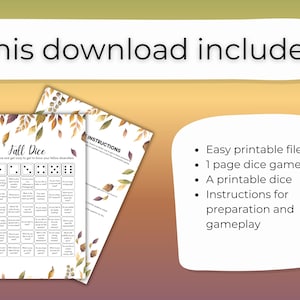 Dice Game: Fall Themed - Enjoy Autumn Game Nights - Great for Family ...