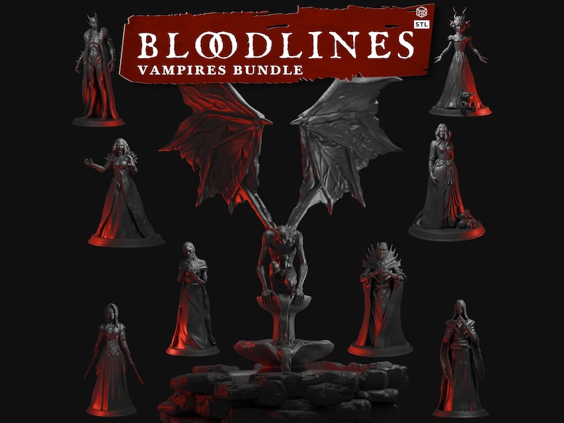 Bloodlines Vampire Bundle STL Miniatures - Etsy