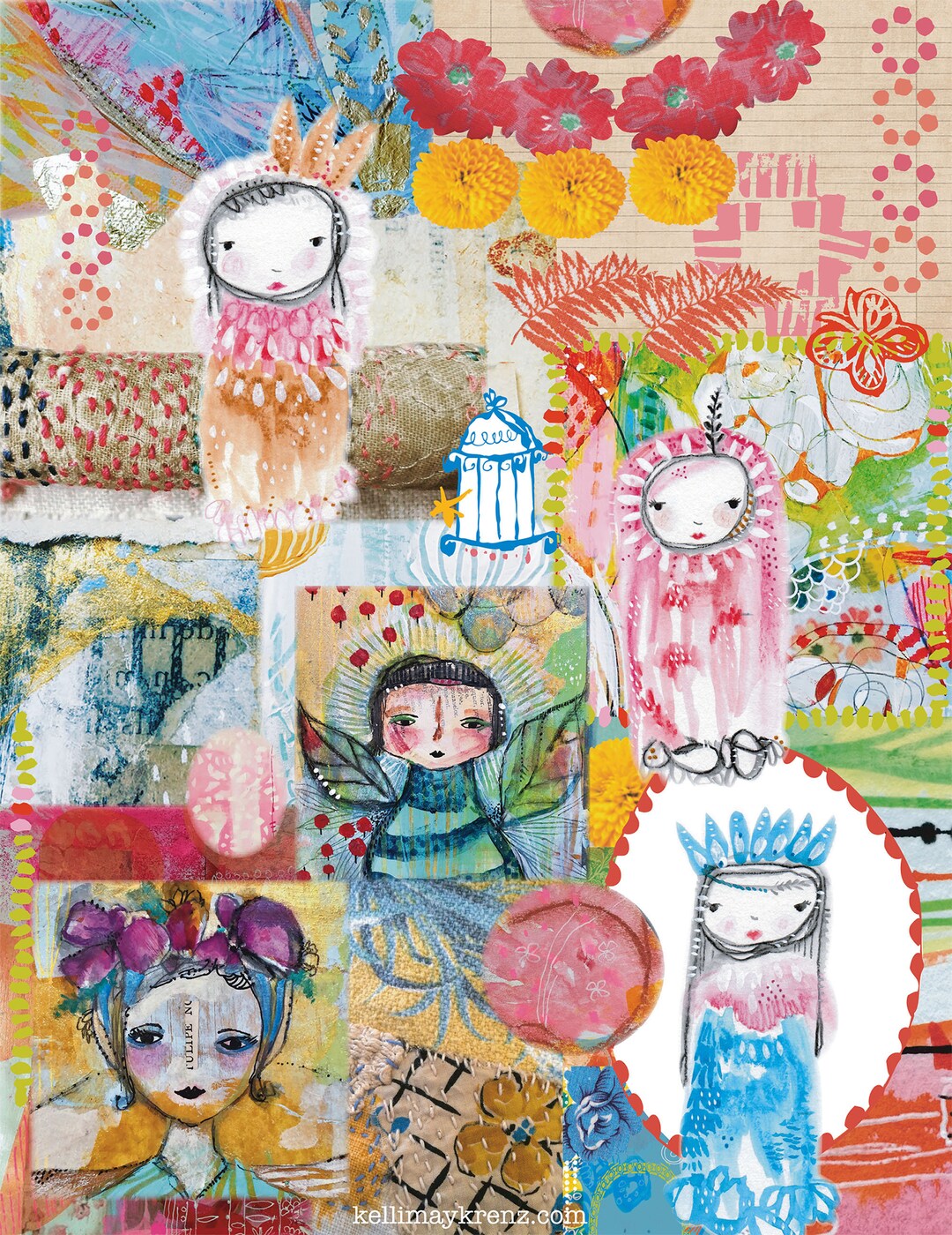 Spring Collage Sheet for Immediate Download - Journaling, Mixed Media ...