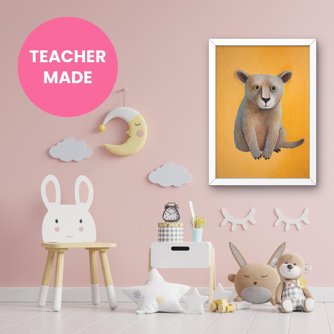 Fossa Art Print, Madagascar Animal Wall Art, Curious Jungle Cat Decor ...