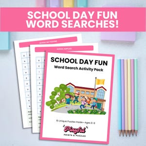 School Word Search Printable | Kids Activity Pack, Back to School Game ...