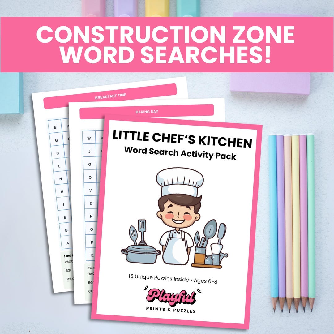 Cooking Word Search for Kids | Kitchen Printable Game | Little Chef ...