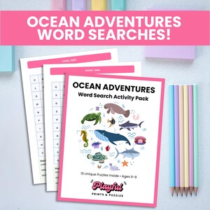 Ocean Adventures Word Search, Printable Kids Activity, Under the Sea ...