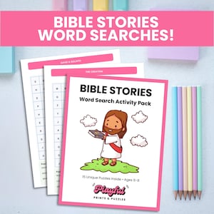 Bible Stories Word Search, Printable Kids Activity, Sunday School Game ...