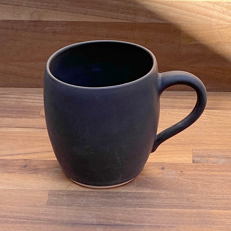 Matte Black Ceramic Mugs - Etsy