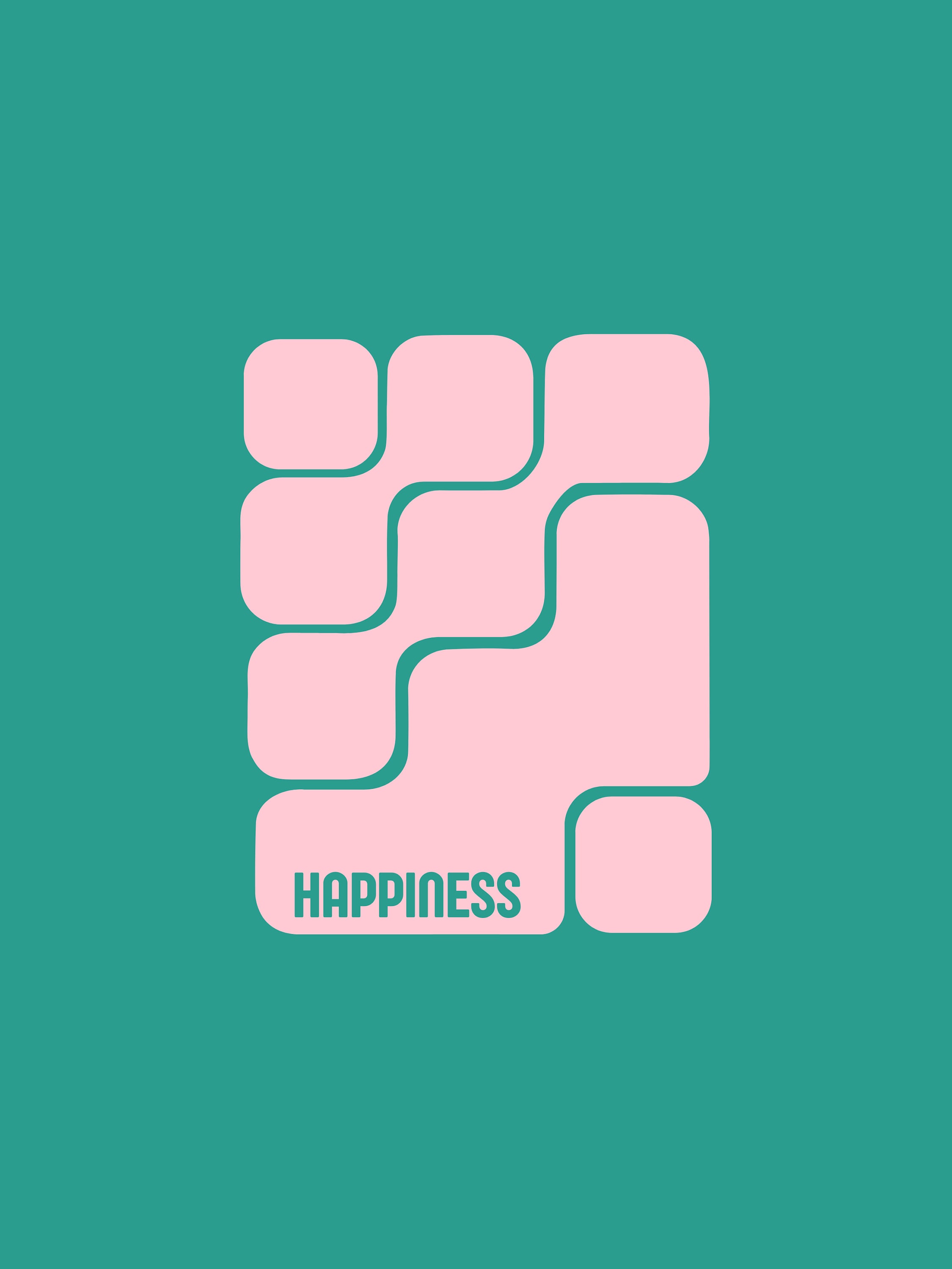 Happiness Abstract Print Digital Poster Jungle Green and Pink ...