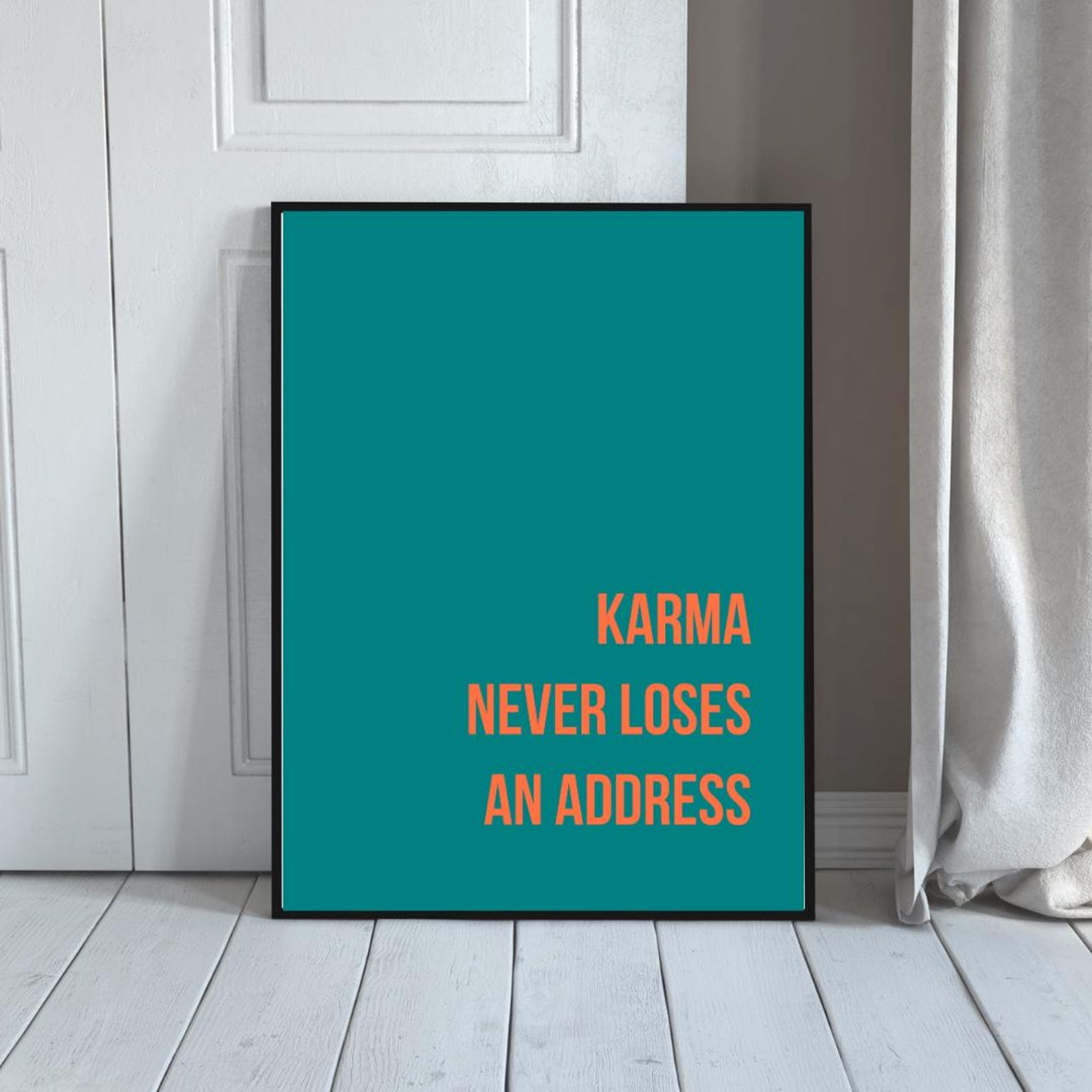 Karma Digital Poster Welcome Home Wall Art for Living Room Minimalistic ...