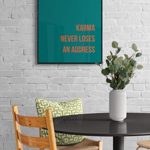 Karma Digital Poster Welcome Home Wall Art for Living Room Minimalistic ...