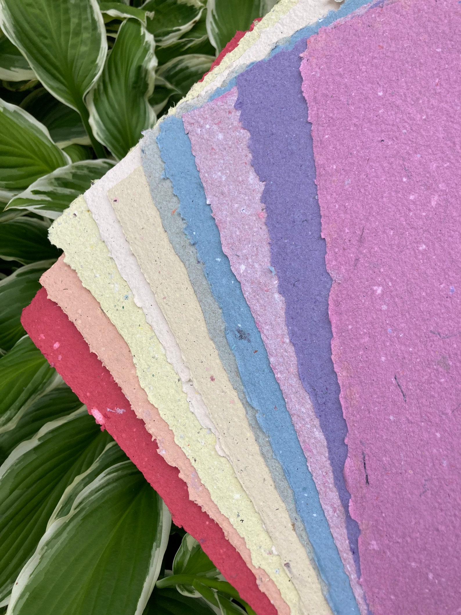 10 Assorted Sheets of Handmade Recycled Paper, Eco Friendly, Textured ...