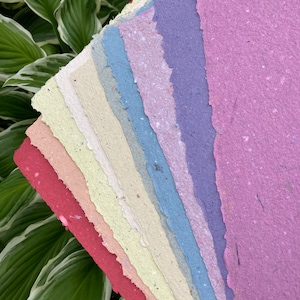 Handmade Recycled Paper Sheets, Textured Collage Supply, Assorted Pack ...
