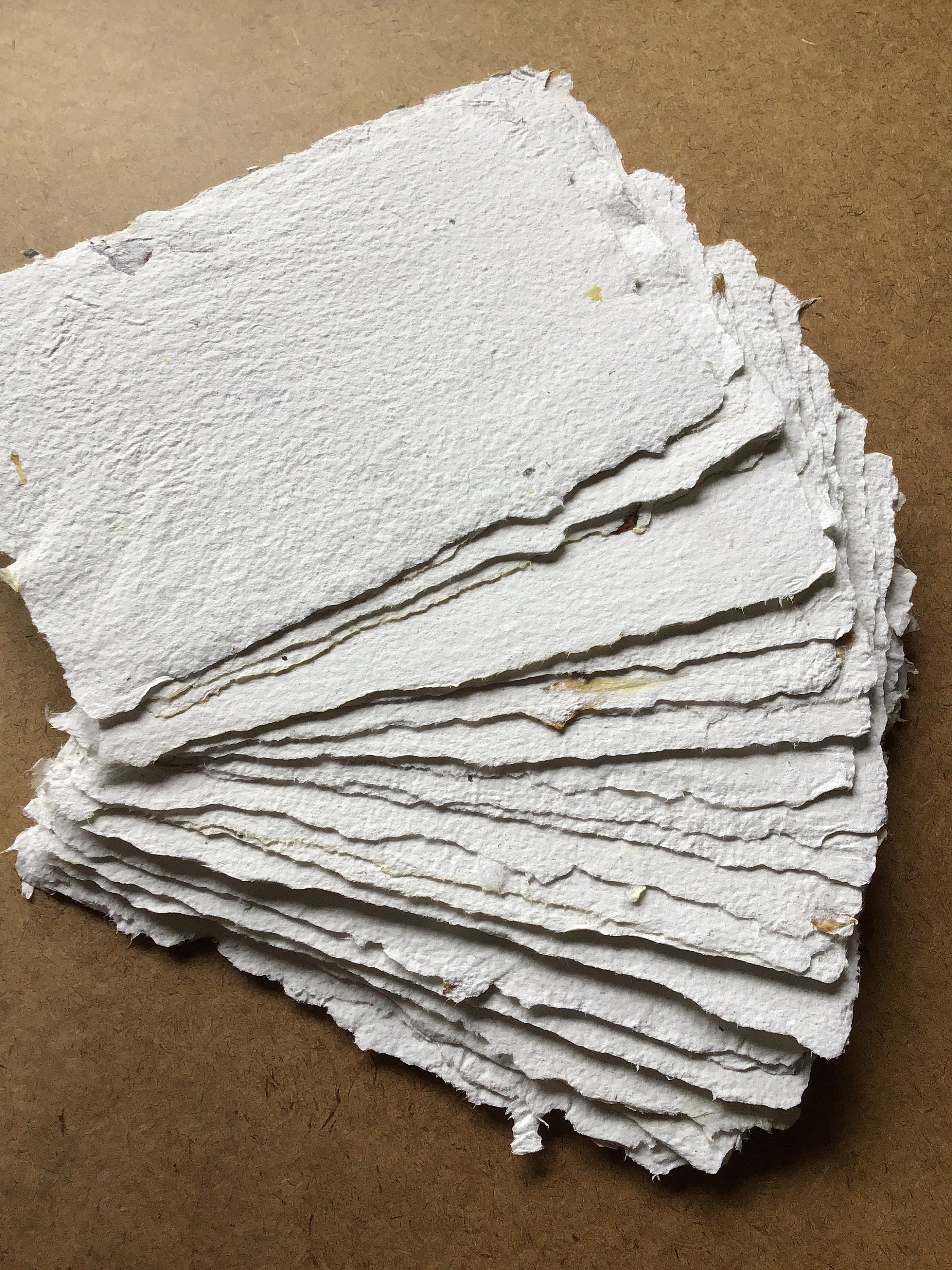 BY THE SHEET Off white floral handmade paper, recycled paper, eco ...