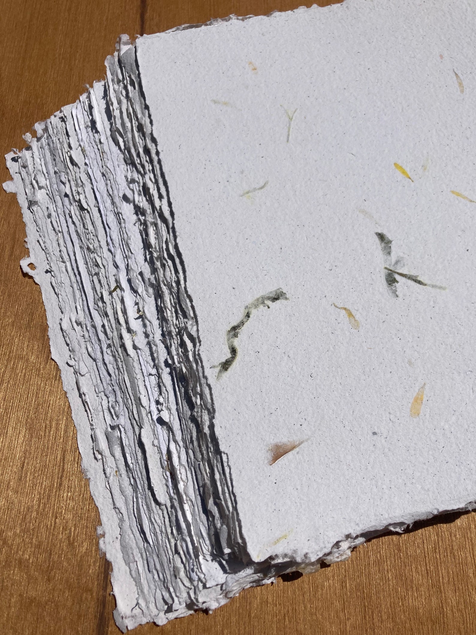 BY THE SHEET off White Floral Handmade Paper Recycled Paper - Etsy