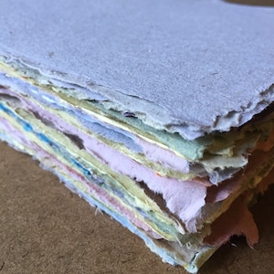 10 Assorted Sheets of Handmade Recycled Paper, Eco Friendly, Textured ...