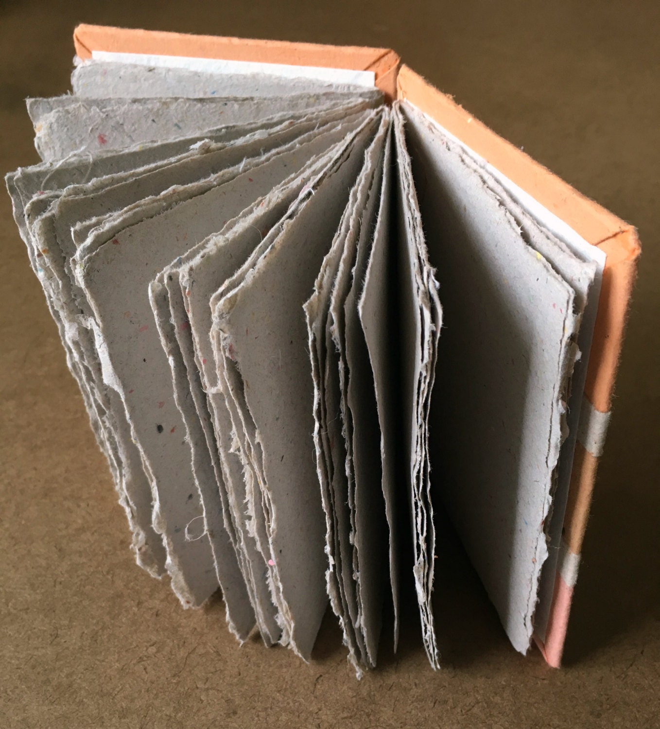 Orange journal, handmade paper journal, sketch book, travel journal ...