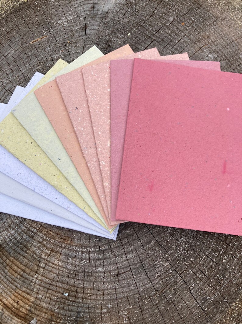 10 5x7 Inch Blank Handmade Recycled Paper Cards Red Orange - Etsy