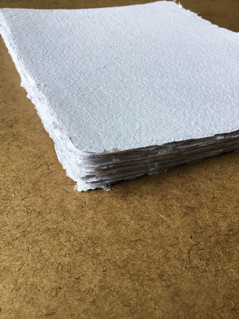BY THE SHEET White thread handmade paper recycled paper eco | Etsy