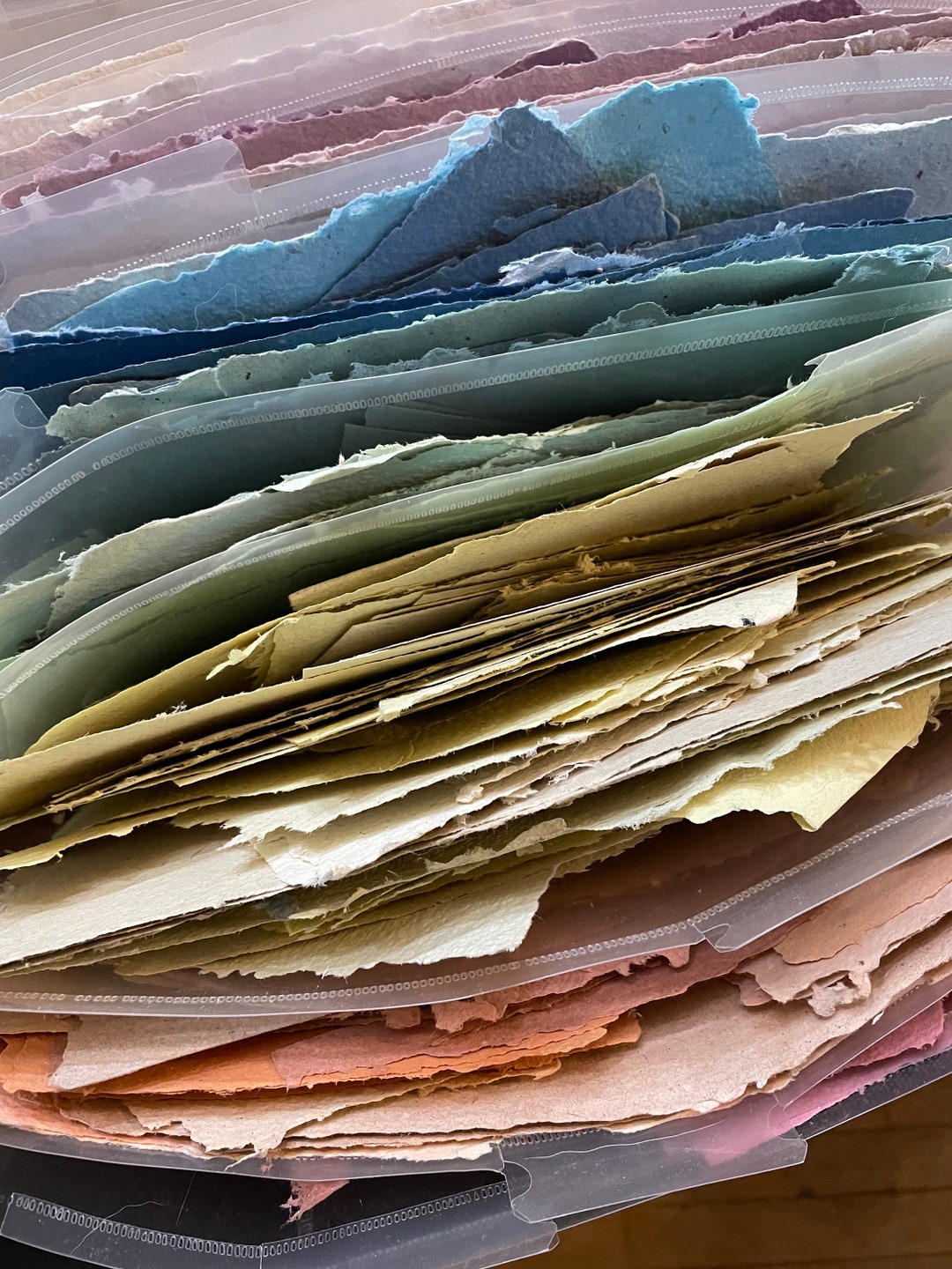 3 Ounce Scrap Pack of Collage Papers, Handmade Paper, Colorful Paper ...