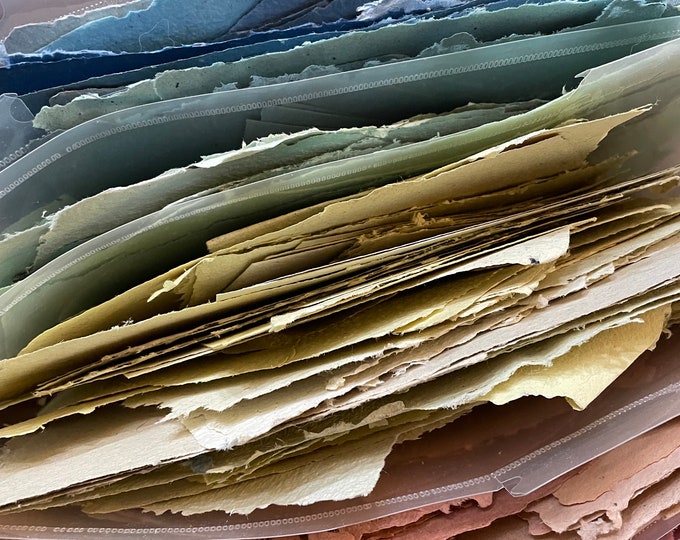 3 Ounce Scrap Pack of Collage Papers, Handmade Paper, Colorful Paper ...