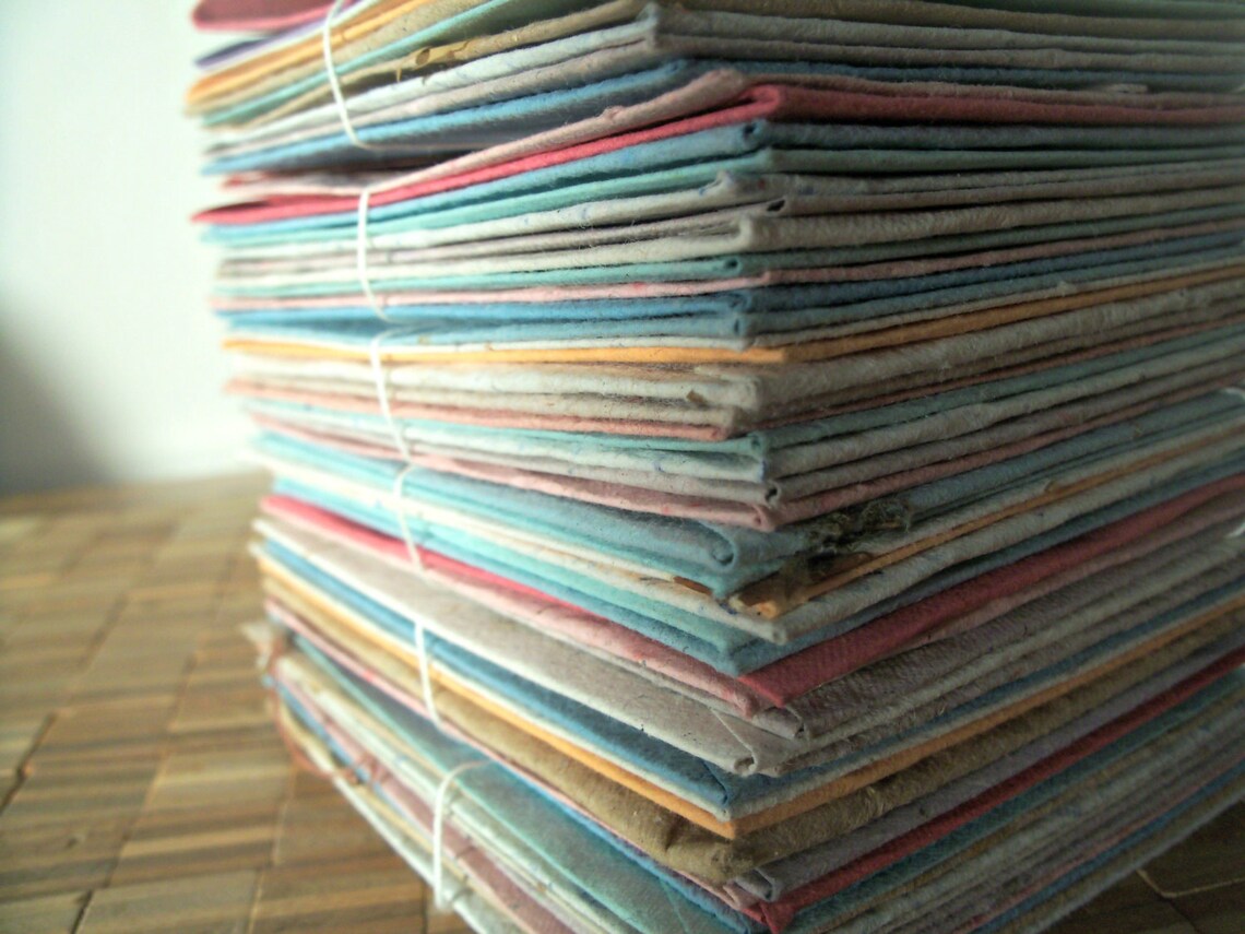 10 Assorted Colors of Handmade Recycled Paper Envelopes - Etsy