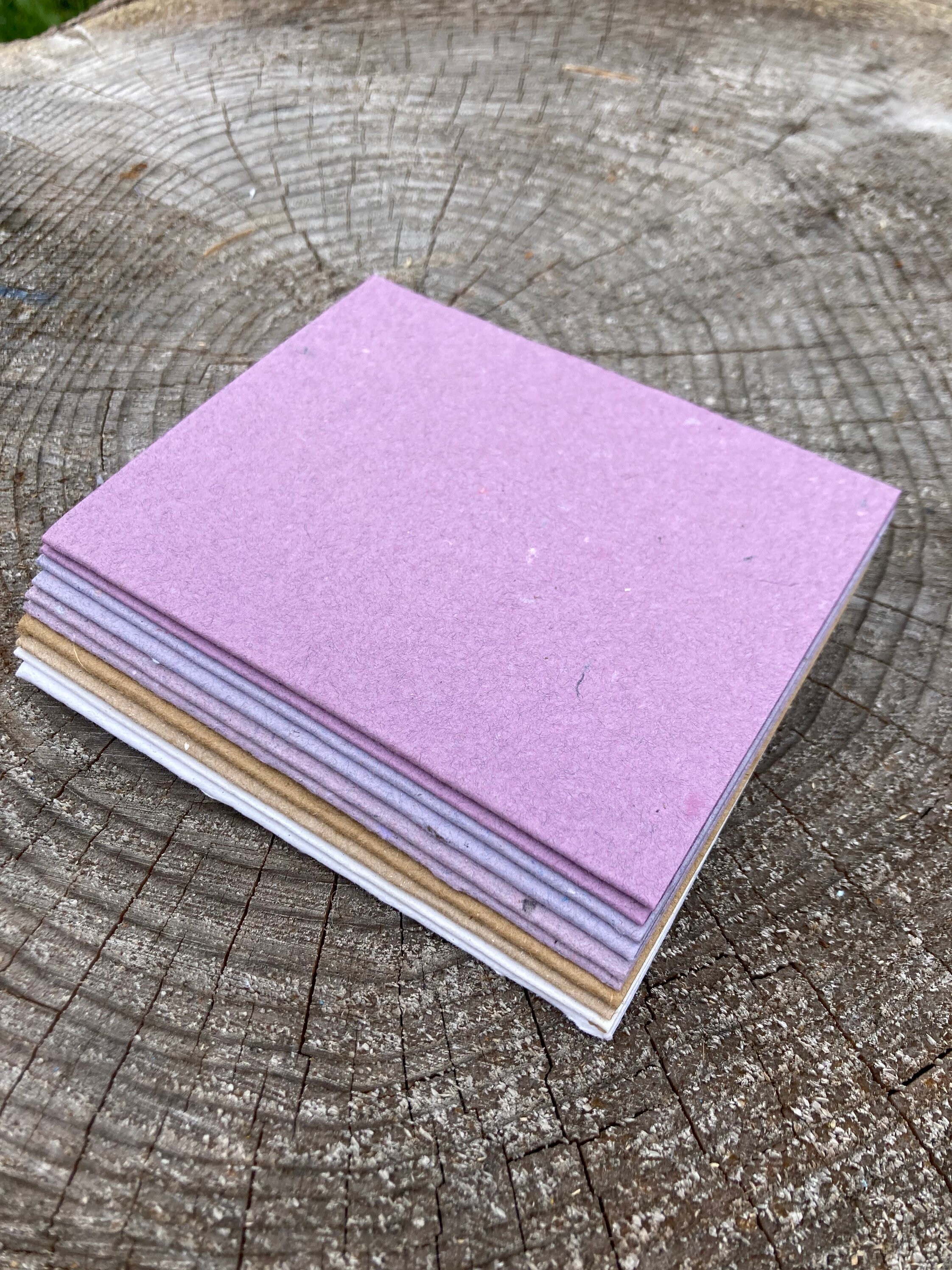 10 4x5 inch blank handmade recycled paper cards, multicolor set, blank ...